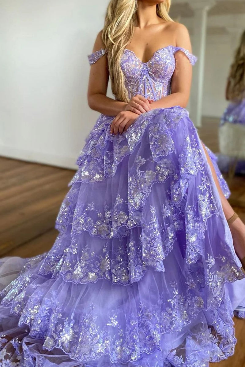 Maroon Long Sleeve V-neck Prom Dress with Lace Banquet Gown with Slit ...